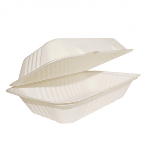 Emerald 9x6 Tree-Free Compostable Hinged Clamshell Container - EMRCS9X6 ...