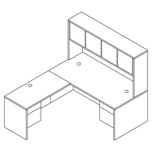 HON 10500 Series Stack-On Hutch 4 Doors - HON10534NN - Shoplet.com