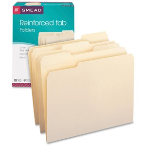 Smead Manila Folders with Reinforced Tab - SMD10334 - Shoplet.com