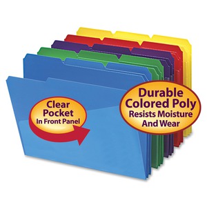 Smead Color Top Tab Poly Slash Pocket Folders - SMD10540 - Shoplet.com