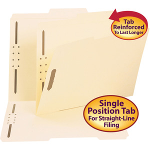 Smead Fastener File Folders with Reinforced Tab - SMD14580 - Shoplet.com