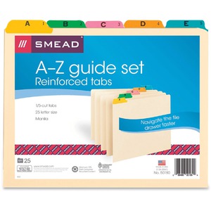 Smead Filing Guides with Alphabetic Indexing - SMD50180 - Shoplet.com