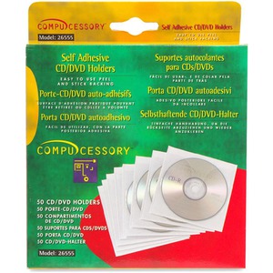 Compucessory Self-Adhesive Poly CD/DVD Holders - CCS26555 - Shoplet.com