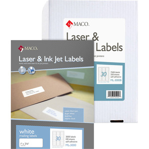 Maco Multipurpose Self-Adhesive Mailing Labels - MACML3000 - Shoplet.com
