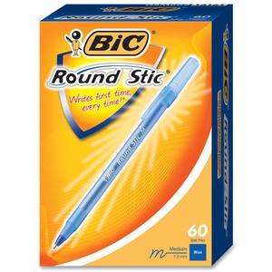 BIC Round Stic Ballpoint Pens - BICGSM609BE - Shoplet.com