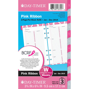 DAYTIMER'S INC. Day-Timer Pink Ribbon 2-page-per-week Planner Refill ...