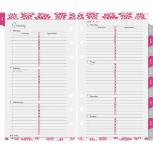 DAYTIMER'S INC. Day-Timer Pink Ribbon 2-page-per-week Planner Refill ...