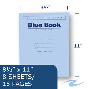 Roaring Spring 8 - sheet Blue Examination Book - Letter - ROA77517 ...