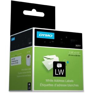 Dymo White Address Labels - DYM30251 - Shoplet.com