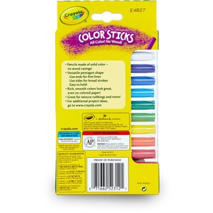 Crayola 12 Color Sticks Woodless Colored Pencils - CYO682312 - Shoplet.com