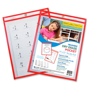 C-Line Reusable Dry Erase Pocket - Study Aid - CLI40814 - Shoplet.com