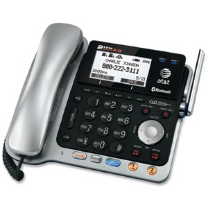 AT&T TL86109 DECT 6.0 2-Line Expandable Corded/Cordless Phone with ...