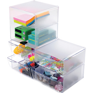Deflecto Stackable Cube Organizer - DEF350101 - Shoplet.com