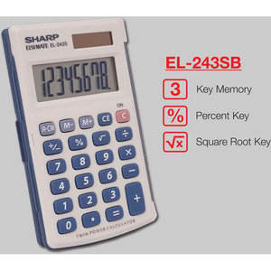Sharp Calculators Handheld Calculator with Hard Case - SHREL243SB ...