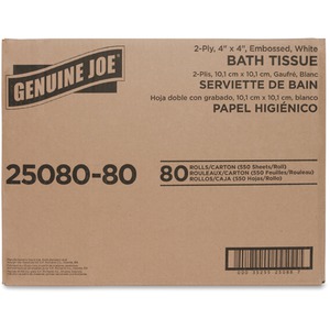 Genuine Joe Embossed Roll Bath Tissue - GJO2508080 - Shoplet.com