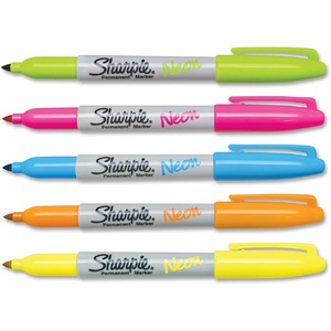 Sharpie Fine Neon Permanent Markers - SAN1860443 - Shoplet.com