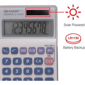 Sharp Calculators EL-240SAB 8-Digit Handheld Calculator - SHREL240SAB ...