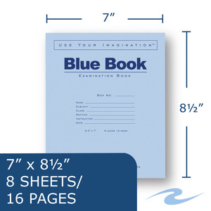 Roaring Spring Blue Book 8-sheet Exam Booklet - ROA77512EA - Shoplet.com