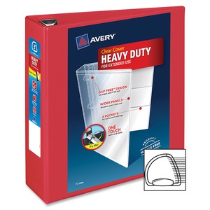 Avery Heavy-Duty View 3 Ring Binder, 3" One Touch EZD Rings, Red ...