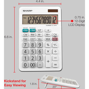 Sharp Calculators EL-334WB 12-Digit Professional Large Desktop ...