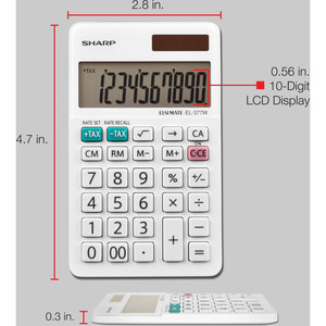Sharp Calculators EL-377WB 10-Digit Professional Handheld Calculator ...