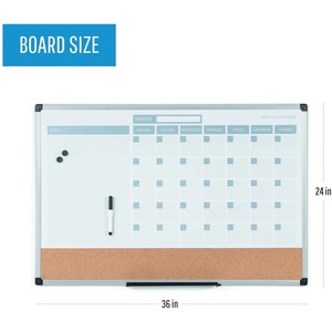 MasterVision 3-in-1 Monthly Dry-erase Calendar Board - BVCMB0707186P ...