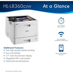 Brother HL-L8360CDW Desktop Laser Printer - Color - BRTHLL8360CDW ...