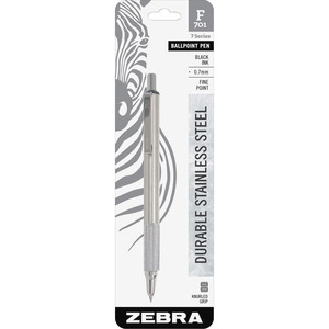 Zebra Pen STEEL 7 Series F-701 Retractable Ballpoint Pen - ZEB29411BX ...