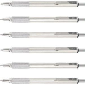 Zebra Pen STEEL 7 Series F-701 Retractable Ballpoint Pen - ZEB29411BX ...