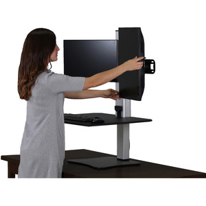 Victor High Rise Electric Dual Monitor Height Adjustable Standing Desk ...