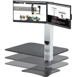 Victor High Rise Electric Dual Monitor Height Adjustable Standing Desk ...