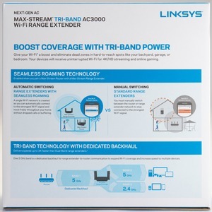 Linksys RE9000 IEEE 802.11ac 2.93 Gbit/s Wireless Range Extender ...