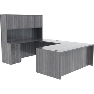 Lorell Weathered Charcoal Laminate Desking Desk Shell - LLR69550 ...