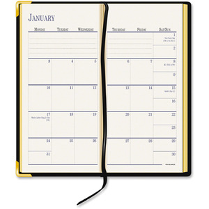 At-A-Glance Leather Fine Diary Weekly/Monthly Planner - AAG70111105 ...