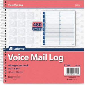 Adams Voice Mail Log Book - ABFS8714 - Shoplet.com