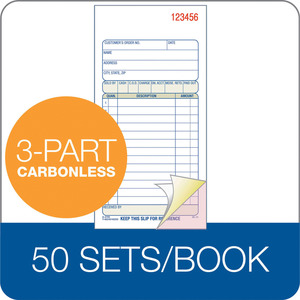 Adams Carbonless 3-part Sales Order Books - ABFTC3705 - Shoplet.com