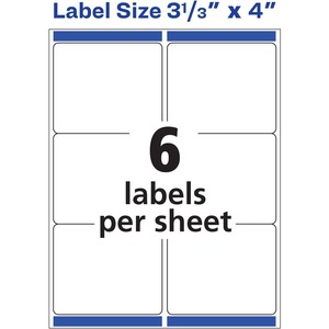 Avery Shipping Labels, Sure Feed, 3-1/3" x 4" , 150 White Labels (5264 ...
