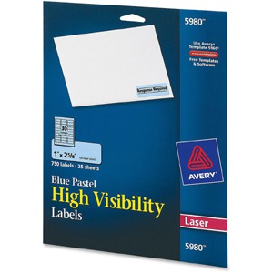 Avery 1" x 2 5/8" Neon Address Labels, Sure Feed, 750 Labels (5972 ...