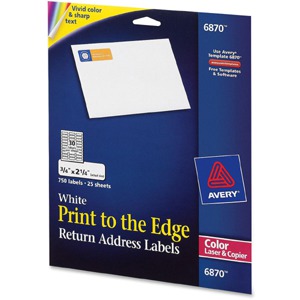 Avery Address Labels, Sure Feed, 3/4" x 2-1/4" , 750 Labels (6870 ...