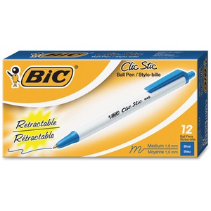 BIC Clic Stic Retractable Ballpoint Pens - BICCSM11BE - Shoplet.com