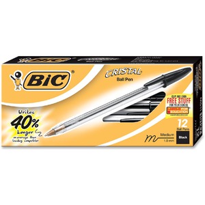 BIC Classic Cristal Ballpoint Pens - BICMS11BK - Shoplet.com