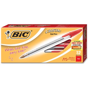 BIC Classic Cristal Ballpoint Pens - BICMS11RD - Shoplet.com