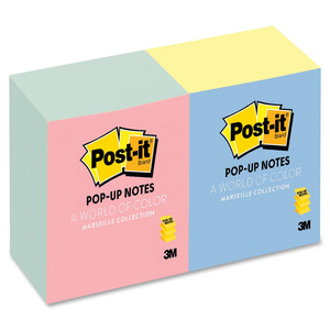 Post-it Pop-up Notes - Alternating Marseille Color Collection ...