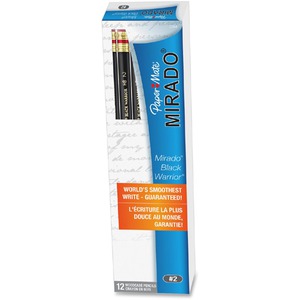 Paper Mate Mirado Black Warrior Pencils with Eraser - PAP2254 - Shoplet.com