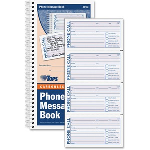 TOPS Carbonless Phone Message Book - TOP4003 - Shoplet.com