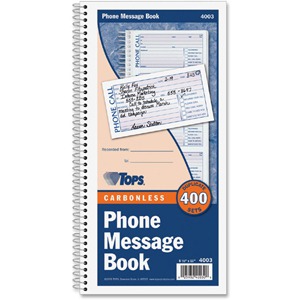 TOPS Carbonless Phone Message Book - TOP4003 - Shoplet.com