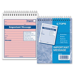 TOPS 1CPP Duplicate Important Message Book - TOP4010 - Shoplet.com