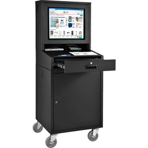 Global Industrial Mobile LCD Computer Cabinet Black Unassembled ...