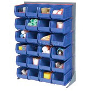 Nexel Global Industrial Singled Sided Louvered Bin Rack w/ 24(E) Blue ...