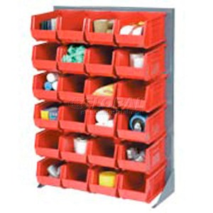 Global Industrial Singled Sided Louvered Bin Rack 35 x 15 x 50 - 58 Red ...